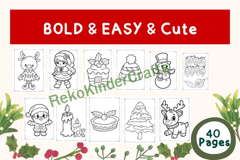 40 Christmas Coloring Pages Fun Holiday Printable Coloring Sheets for ...