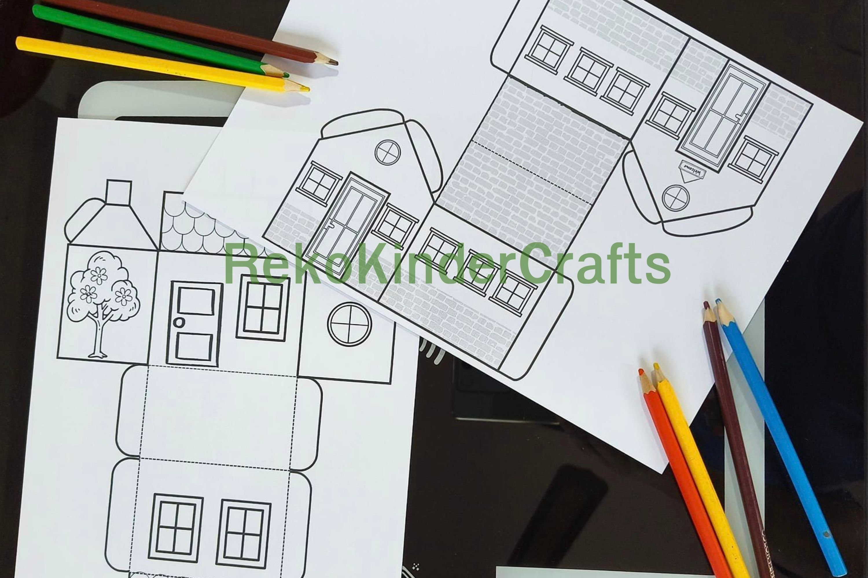Paper Houses Printable Craft Sheets, Activity Sheets, Paper Craft Kit ...