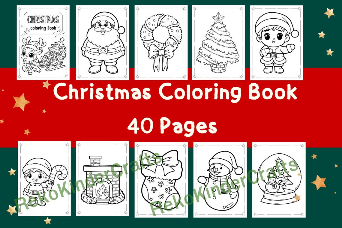 40 Christmas Coloring Pages Fun Holiday Printable Coloring Sheets for ...