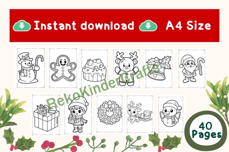 40 Christmas Coloring Pages Fun Holiday Printable Coloring Sheets for ...