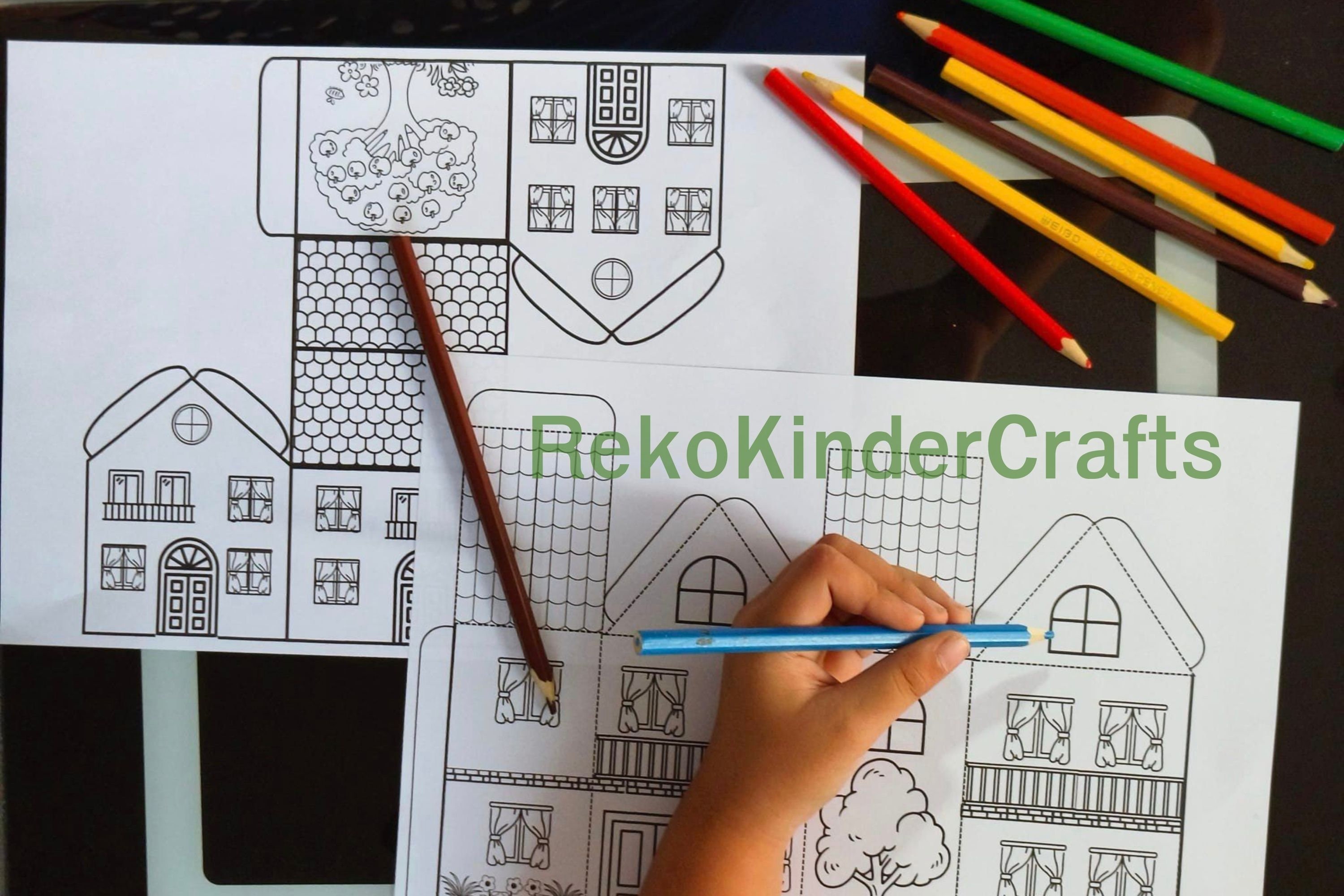 Paper Houses Printable Craft Sheets, Activity Sheets, Paper Craft Kit ...