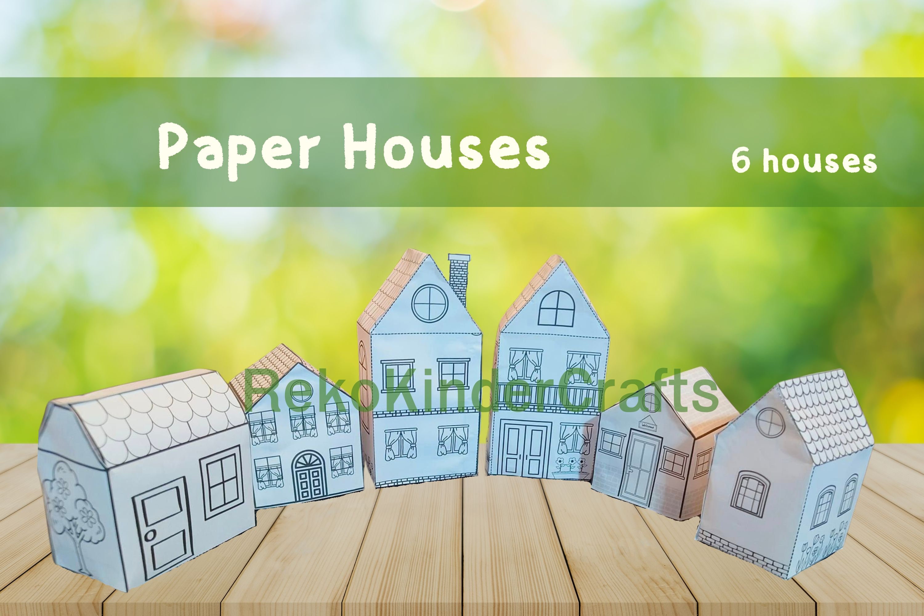 Paper Houses Printable Craft Sheets, Activity Sheets, Paper Craft Kit ...