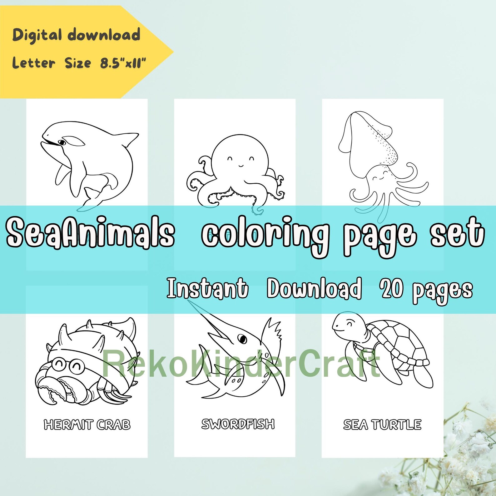 20 Printable Seaanimals Coloring Pages for Kids, Toddlers, Preschoolers ...