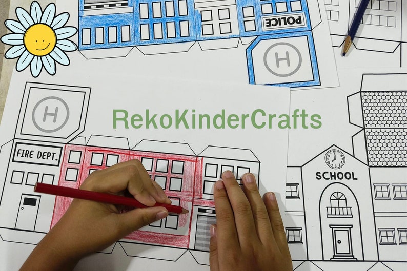 Printable Paper City Craft Sheets - DIY Urban Landscape Templates for ...