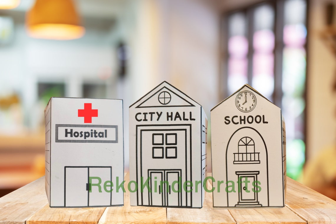 Printable Paper City Craft Sheets - DIY Urban Landscape Templates for ...