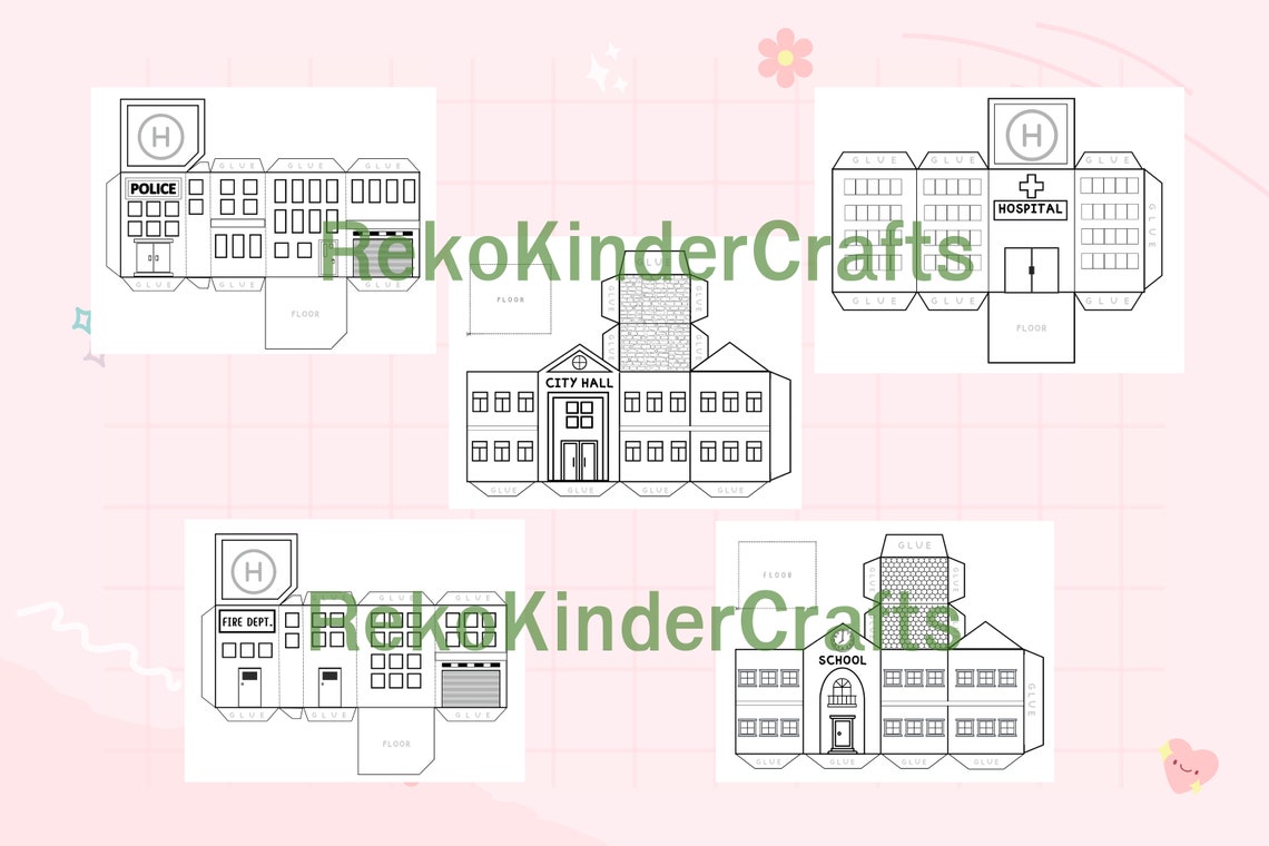 Printable Paper City Craft Sheets - DIY Urban Landscape Templates for ...