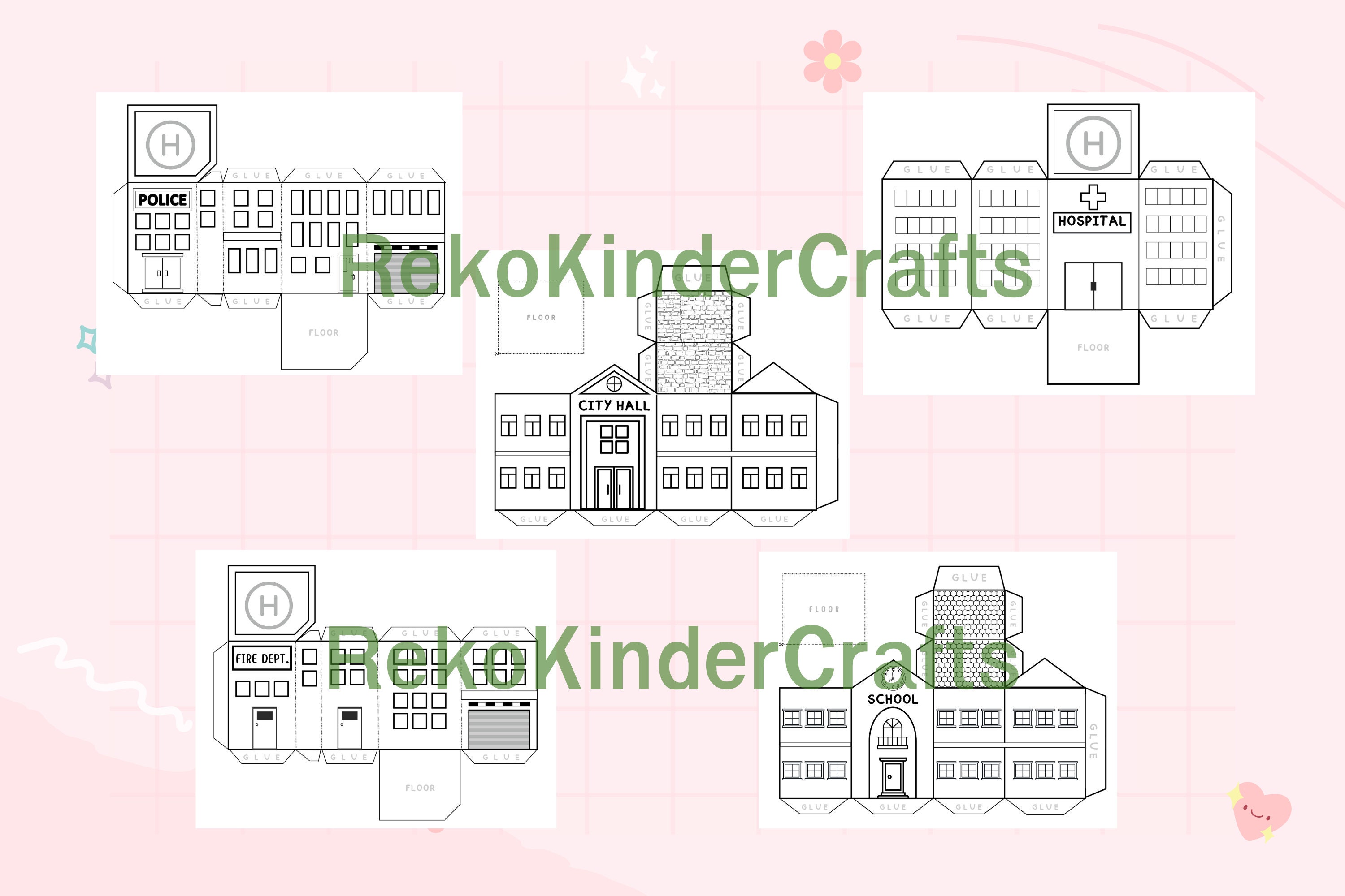 Printable Paper City Craft Sheets - DIY Urban Landscape Templates for ...