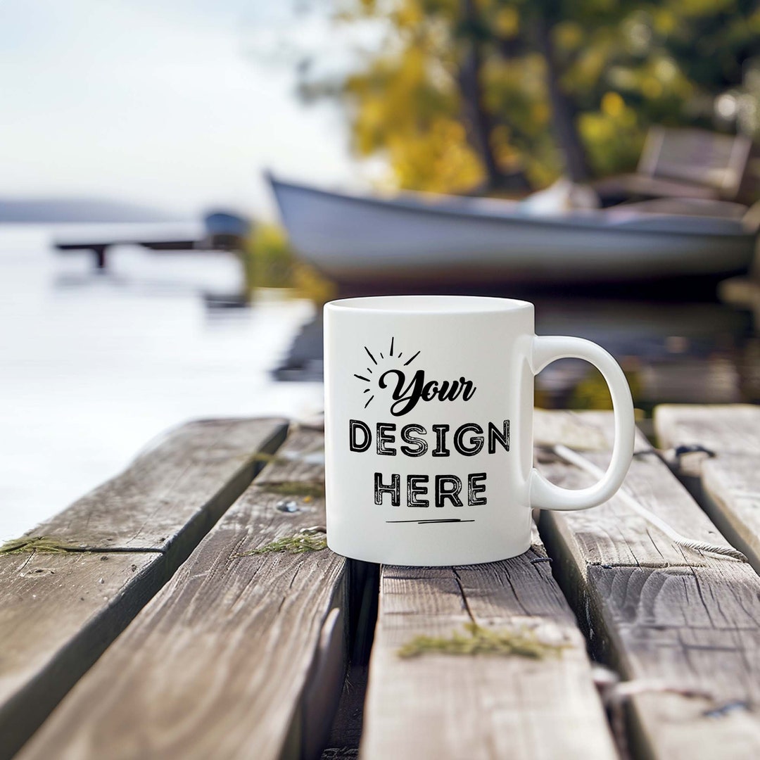 Mug Mockup Smart Object PSD Boat Dock for Outdoor Life, Botanical ...