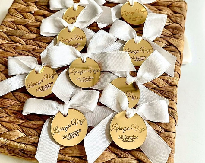 Personalized Rose Gold Tag, Custom Baptism Day Tag, Custom Name Tag ...
