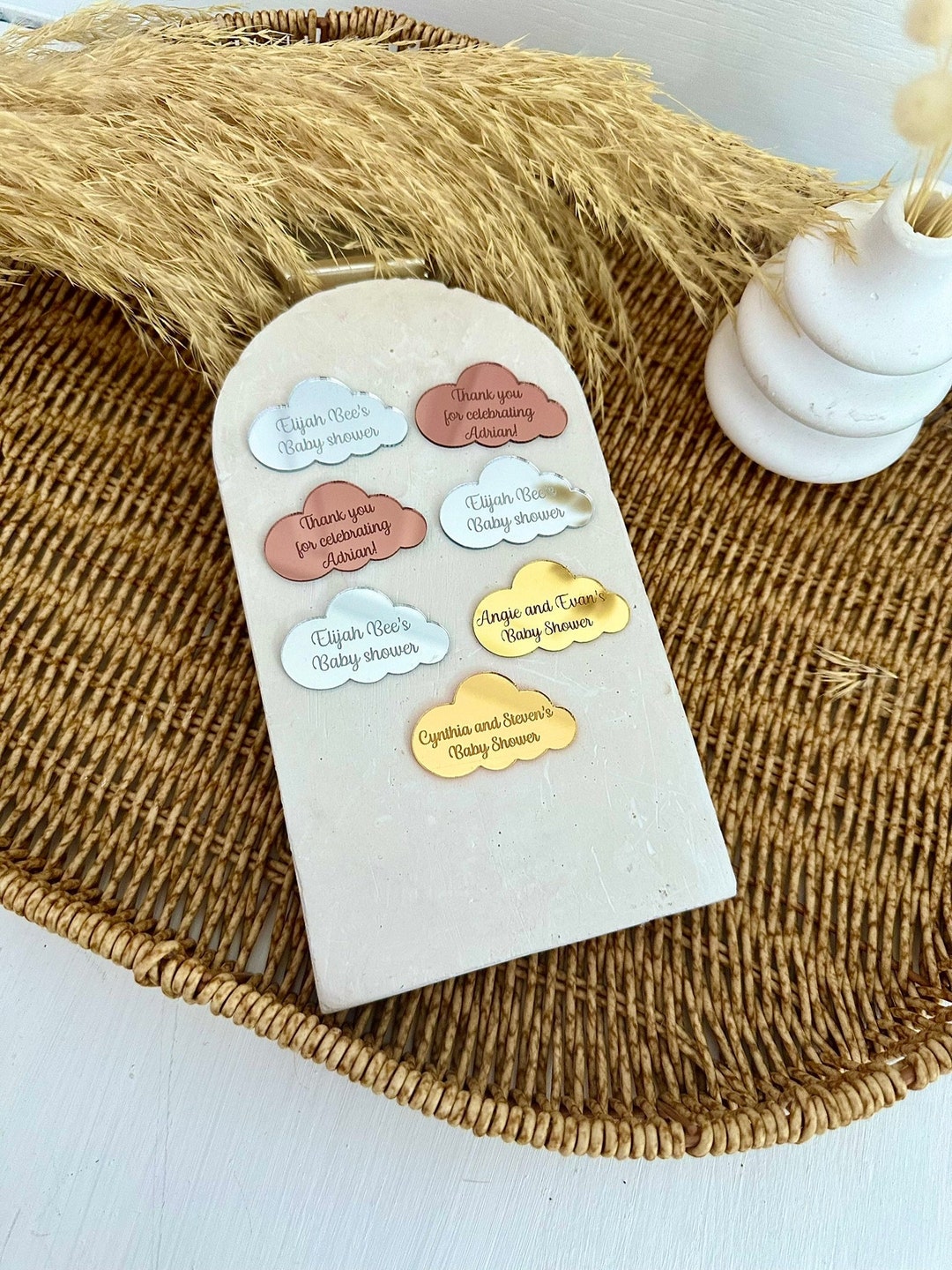 Cloud Acrylic Mirror Tag, Cloud Party Favors, Cloud Baby Shower Tags ...