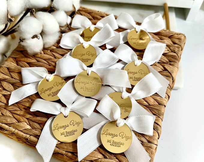 Personalized Rose Gold Tag, Custom Baptism Day Tag, Custom Name Tag ...