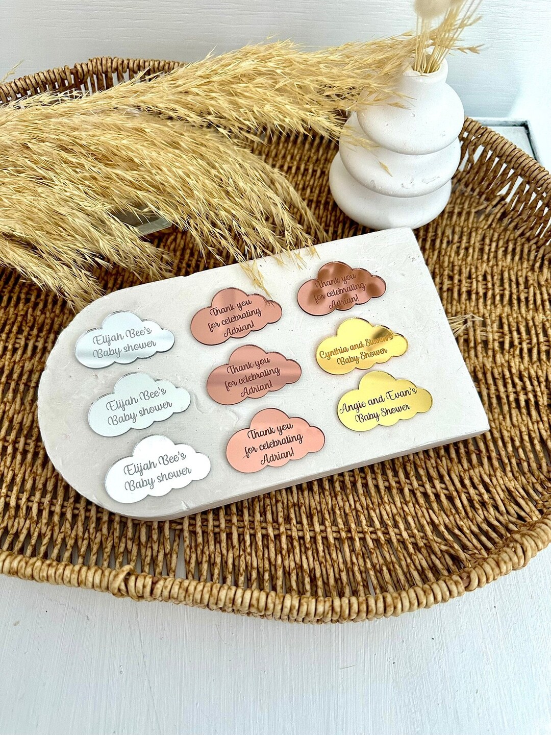 Cloud Acrylic Mirror Tag, Cloud Party Favors, Cloud Baby Shower Tags ...