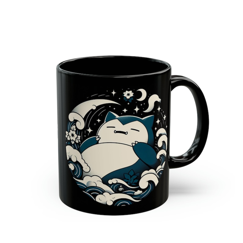 Japanese Snorlax Ceramic Mug, Pokemon Fan Art, 11oz - Etsy