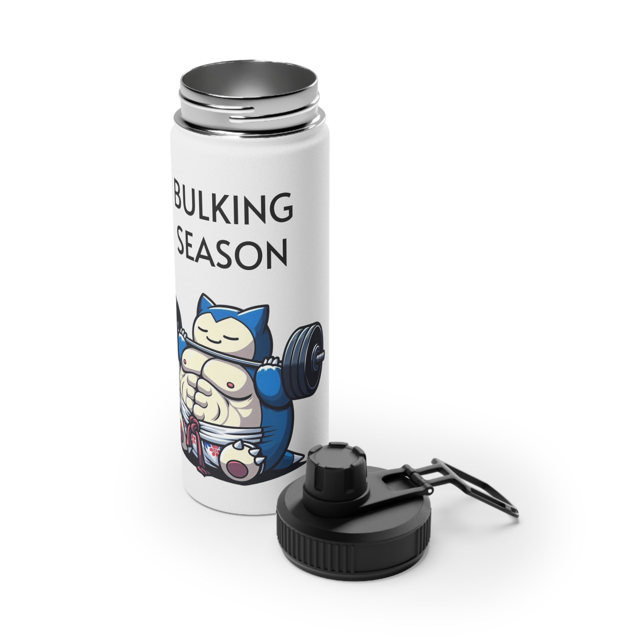 Training Snorlax Stainless Steel Water Bottle Sports Lid Cooling Bottle ...