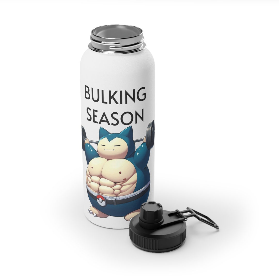 Training Snorlax Stainless Steel Water Bottle Sports Lid Cooling Bottle ...