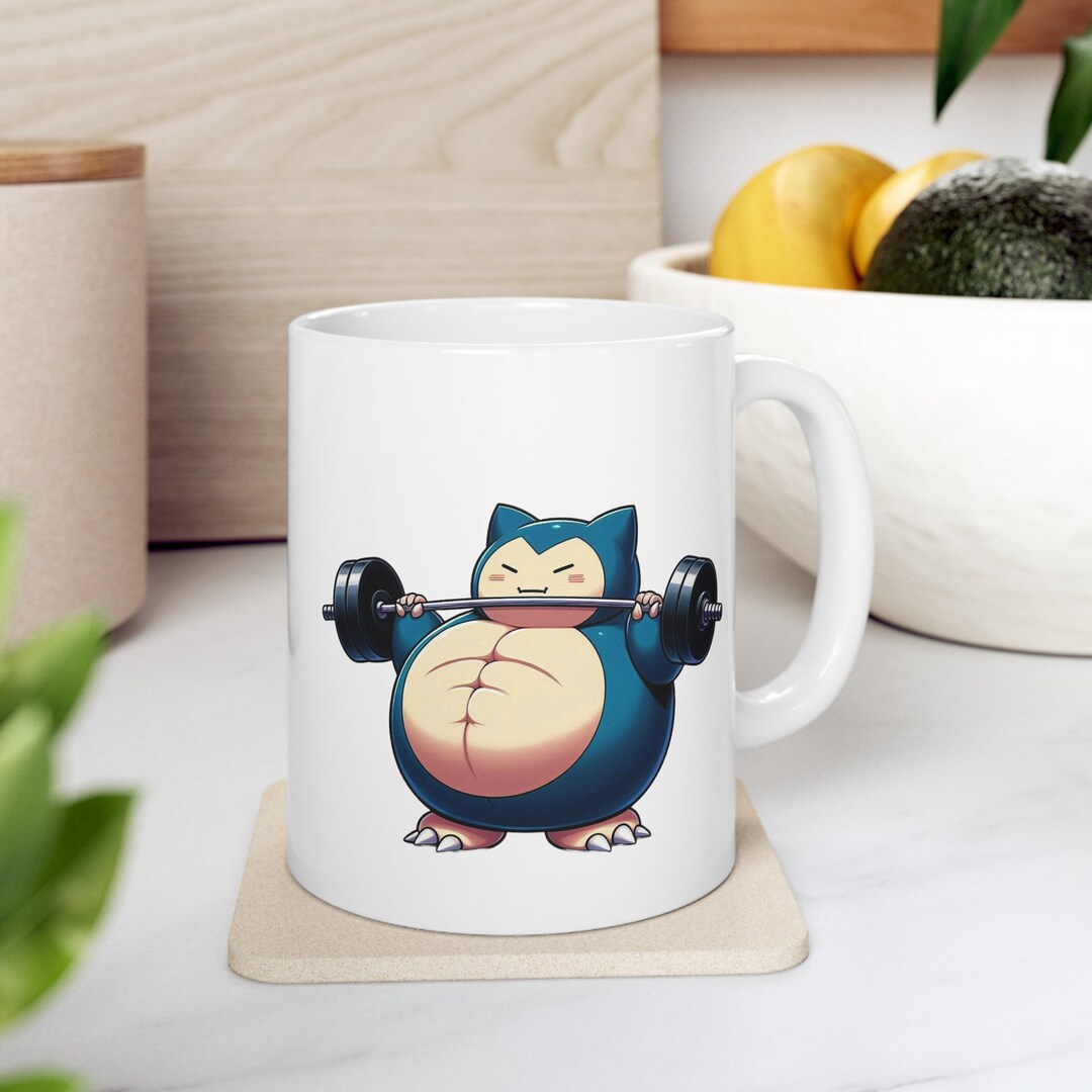 Training Snorlax With Barbell Ceramic Mug 11oz, Perfect Gift for Him or ...