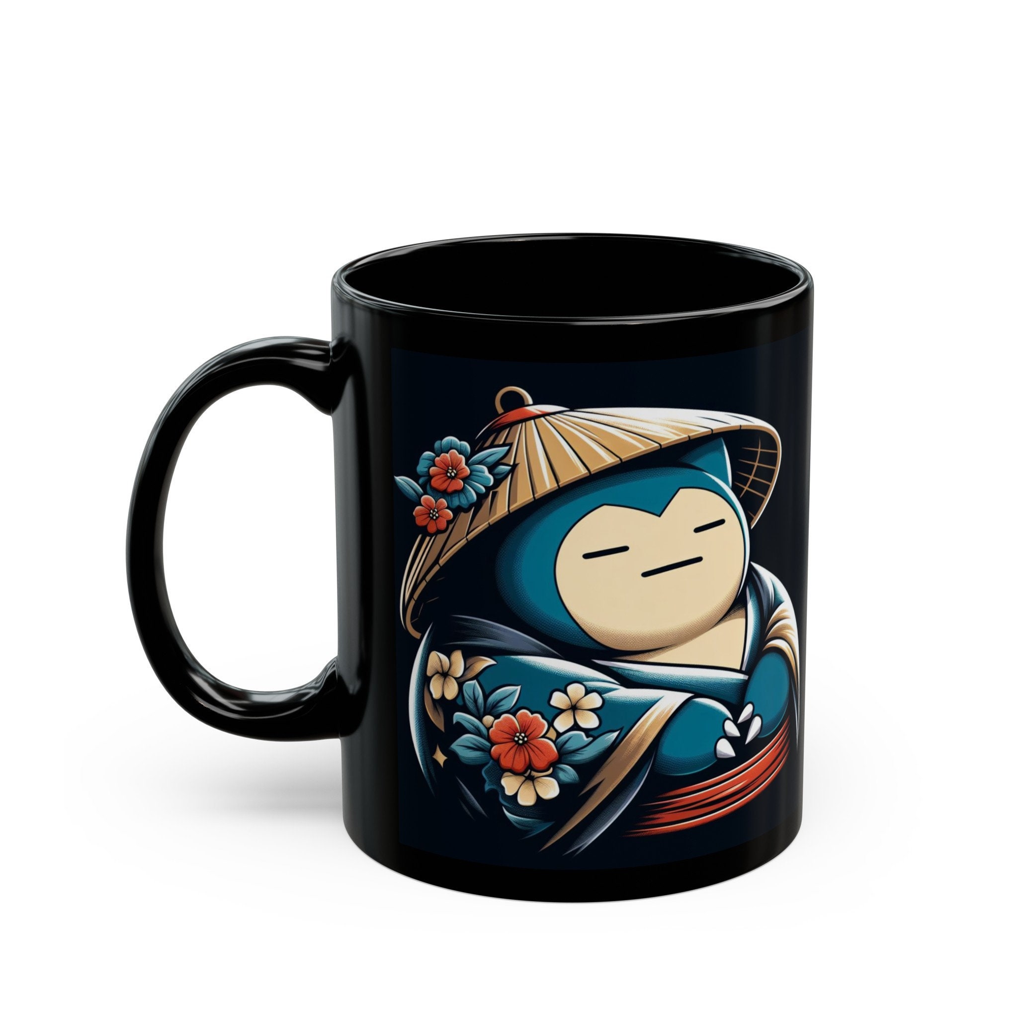 Japanese Snorlax With Kimono Black Ceramic Mug 11oz, Perfect Gift for ...