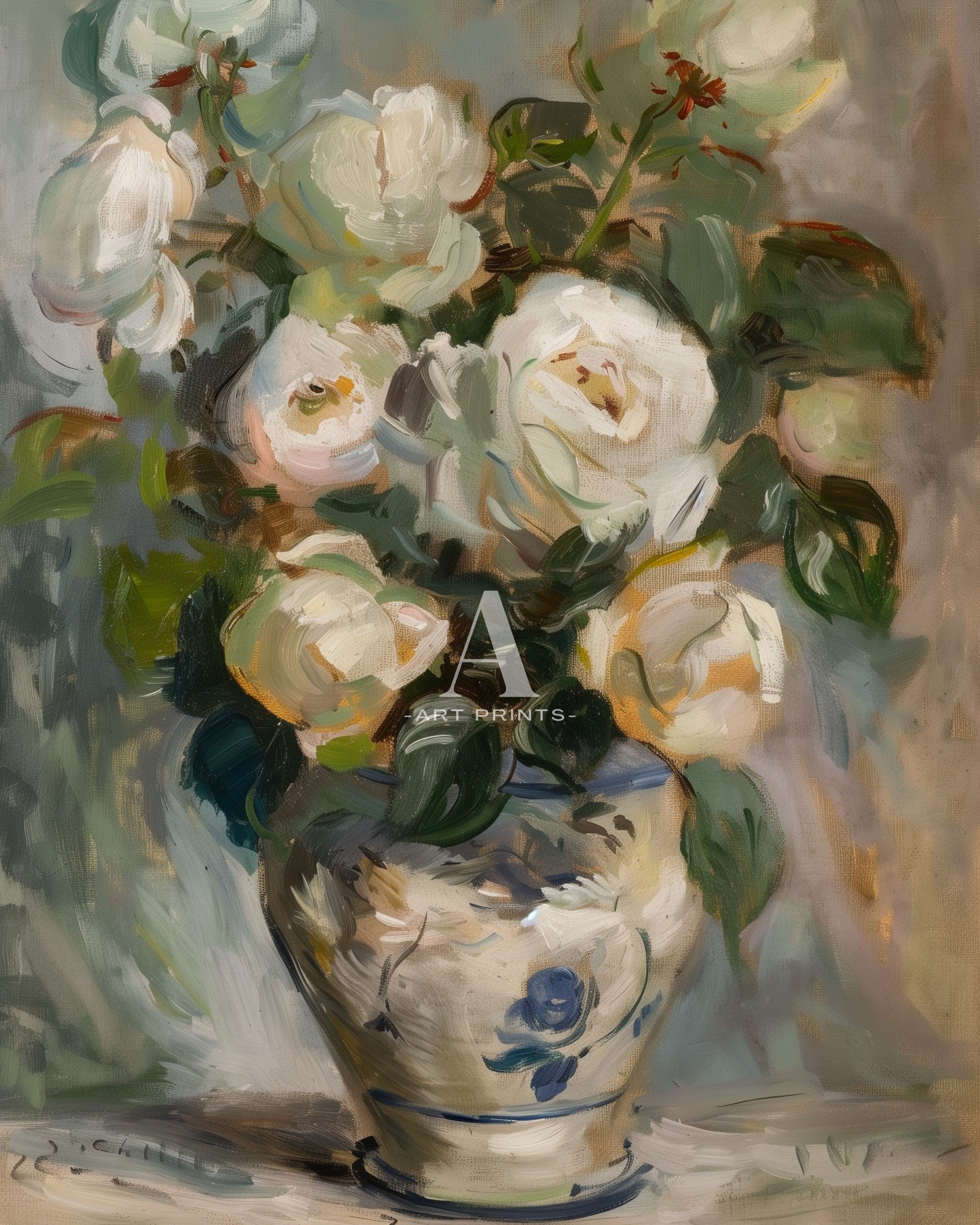 Printable Still Life Roses Oil Painting I Vintage Wall Art I Botanical ...