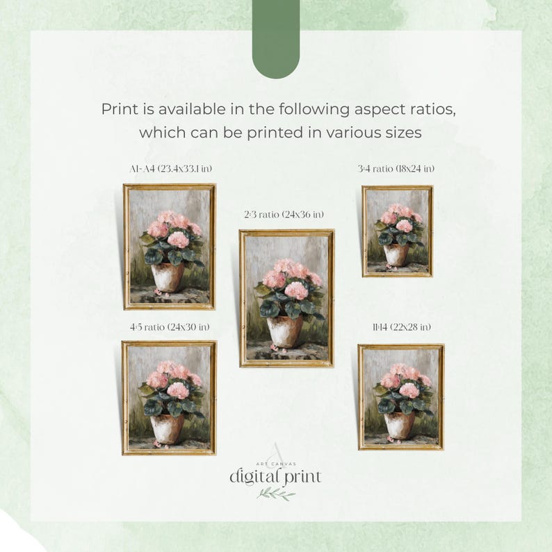 Vintage Hydrangeas Painting I Floral Wall Art I Digital Download Print ...