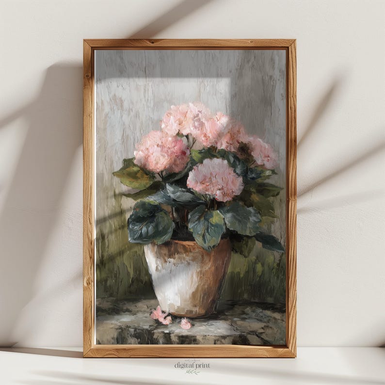 Vintage Hydrangeas Painting I Floral Wall Art I Digital Download Print ...