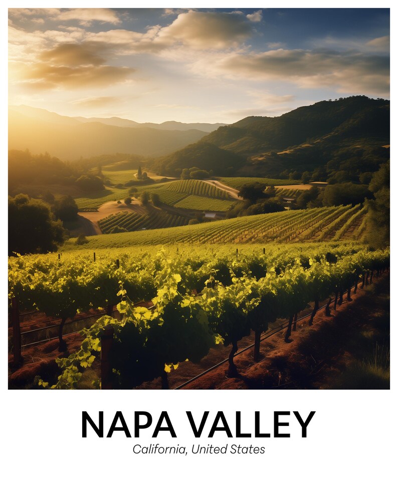 Napa Valley, California Wine Region Digital Image - Etsy