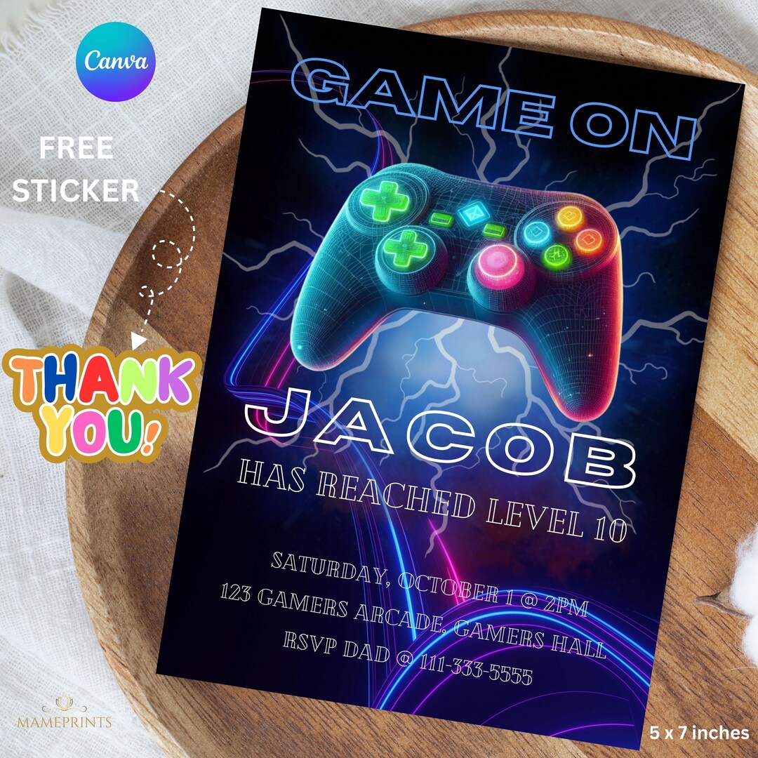 Video Games Birthday Invitation, Video Games Party Invite, Gamer ...