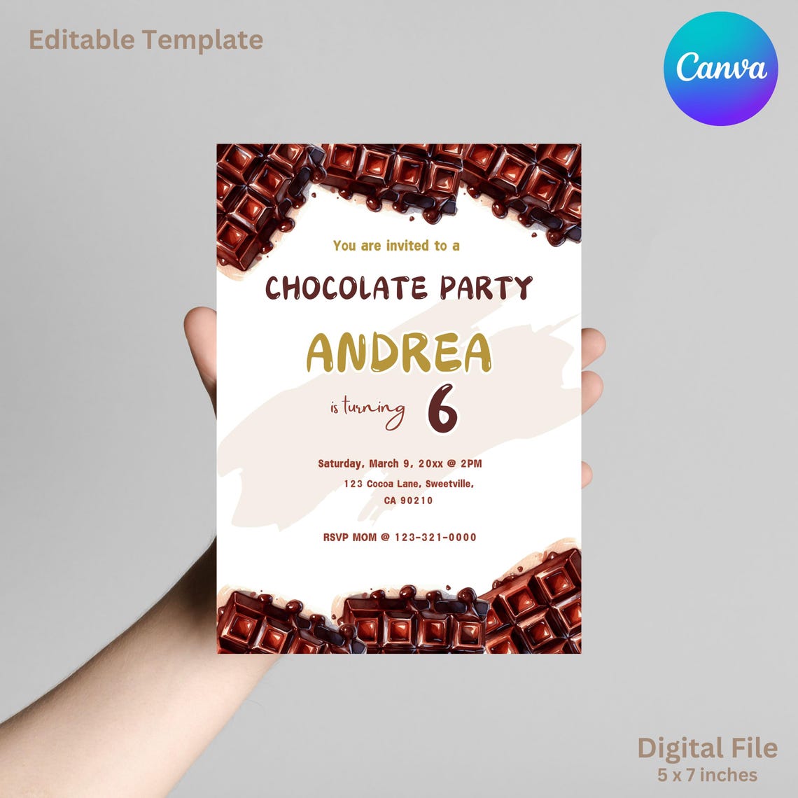 Chocolate Birthday Party Invitation, Chocolate Desserts Birthday ...