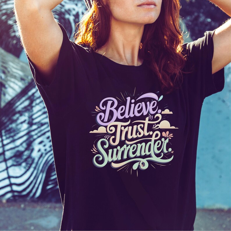 Believe Trust Surrender PNG, Faith Png, Trust God, Jesus Png, Uplifting ...