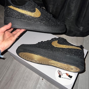 Mens Black Glitter & Coloured Nike Tick Custom Airforce1s - Etsy