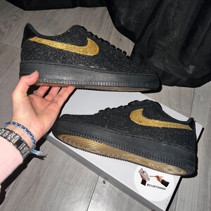 Mens Black Glitter & Coloured Nike Tick Custom Airforce1s - Etsy