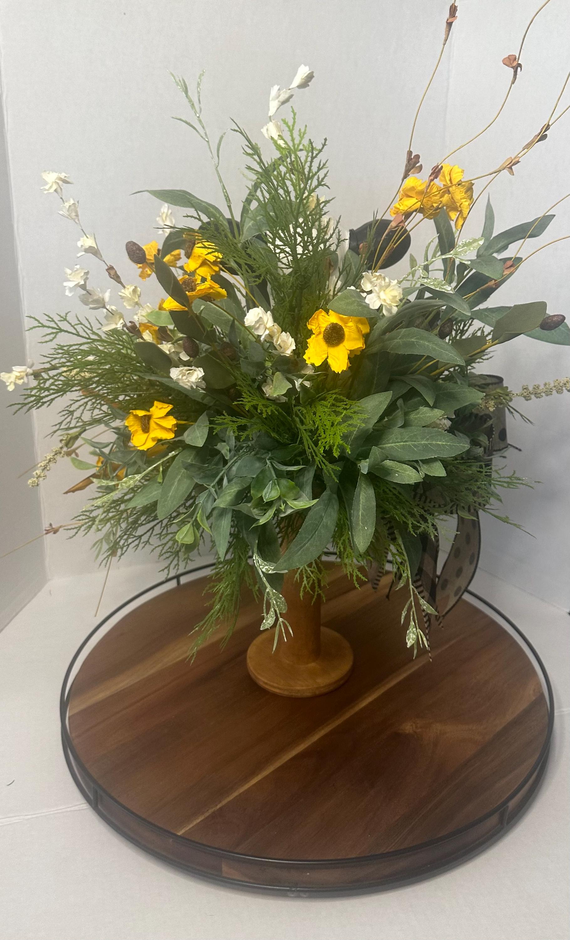 Candlestick Arrangement, Cow Decor, Everyday Table Decor, Sunflower ...