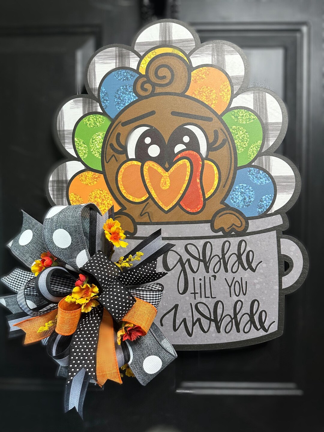 Gobble Wobble, Door Hanger, Fall Door, Thanksgiving Hanger, Turkey ...