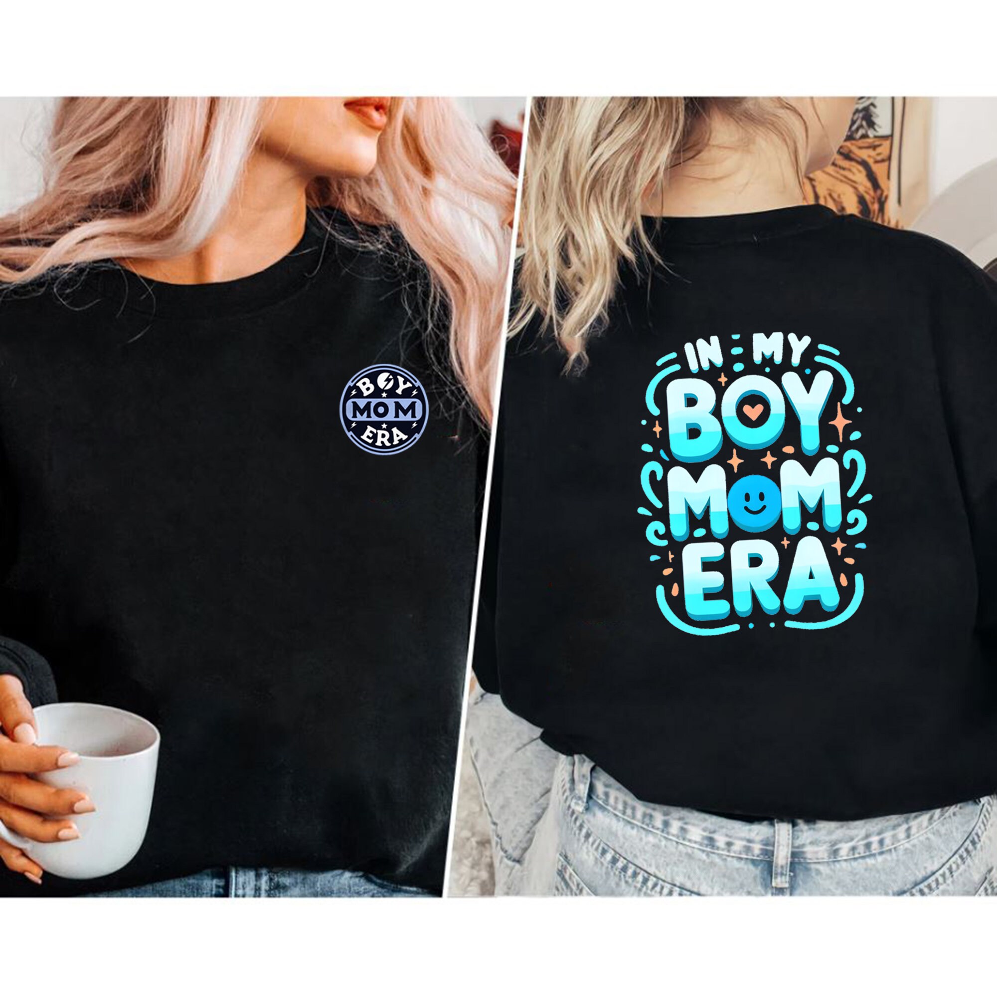 My Boy Mom Era Front & Back Logo Sweatshirt, Boy Mom Sweat Shirt, Boy ...