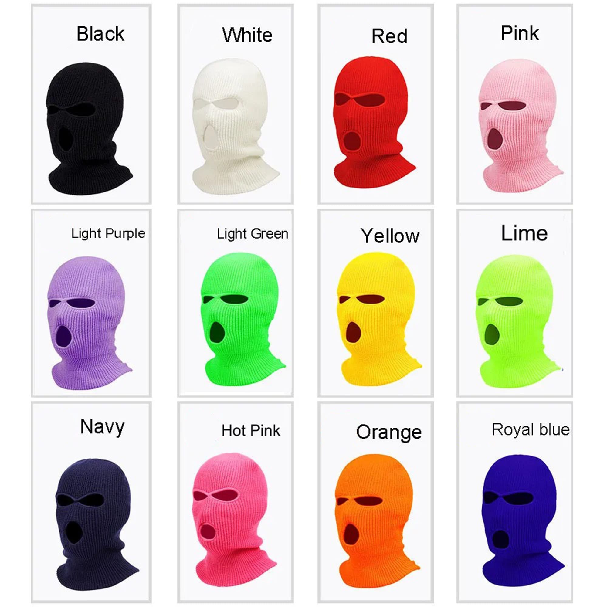 Custom Balaclava/ski Mask - Various Colours - Embroidered 3 Hole Ski ...