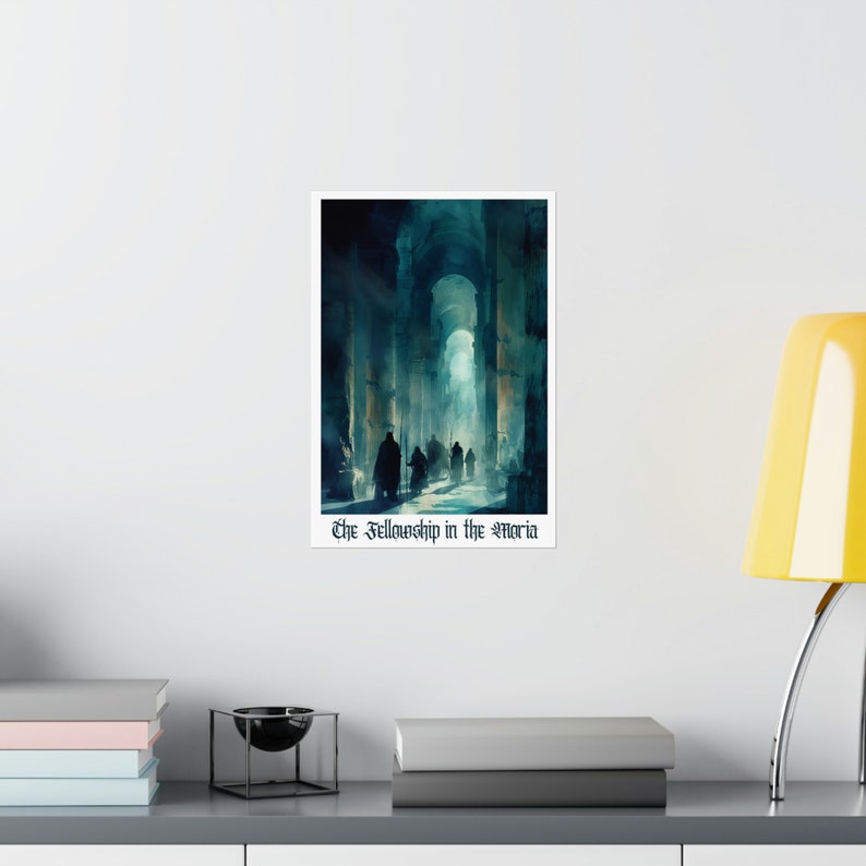 The Fellowship in Moria Poster - Lord of the Rings Watercolor Art ...