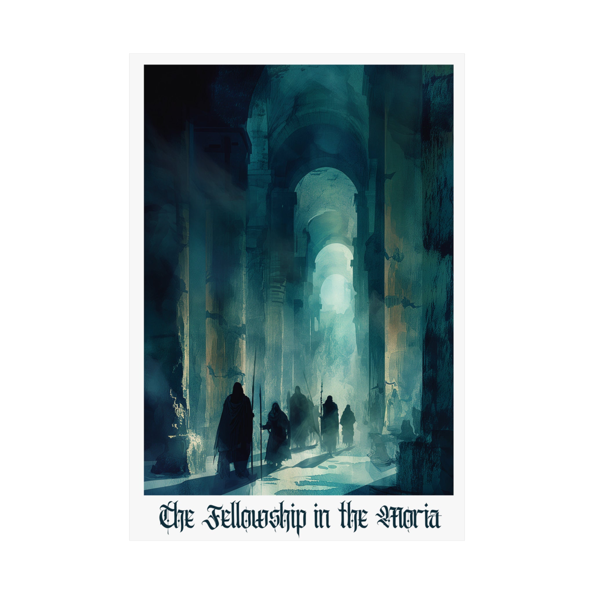 The Fellowship in Moria Poster Lord of the Rings Watercolor Art Wall ...