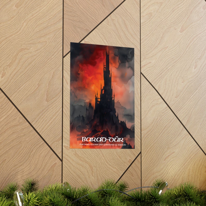Barad-dûr - Middle Earth Travel Poster - Watercolor Style Lord of the ...