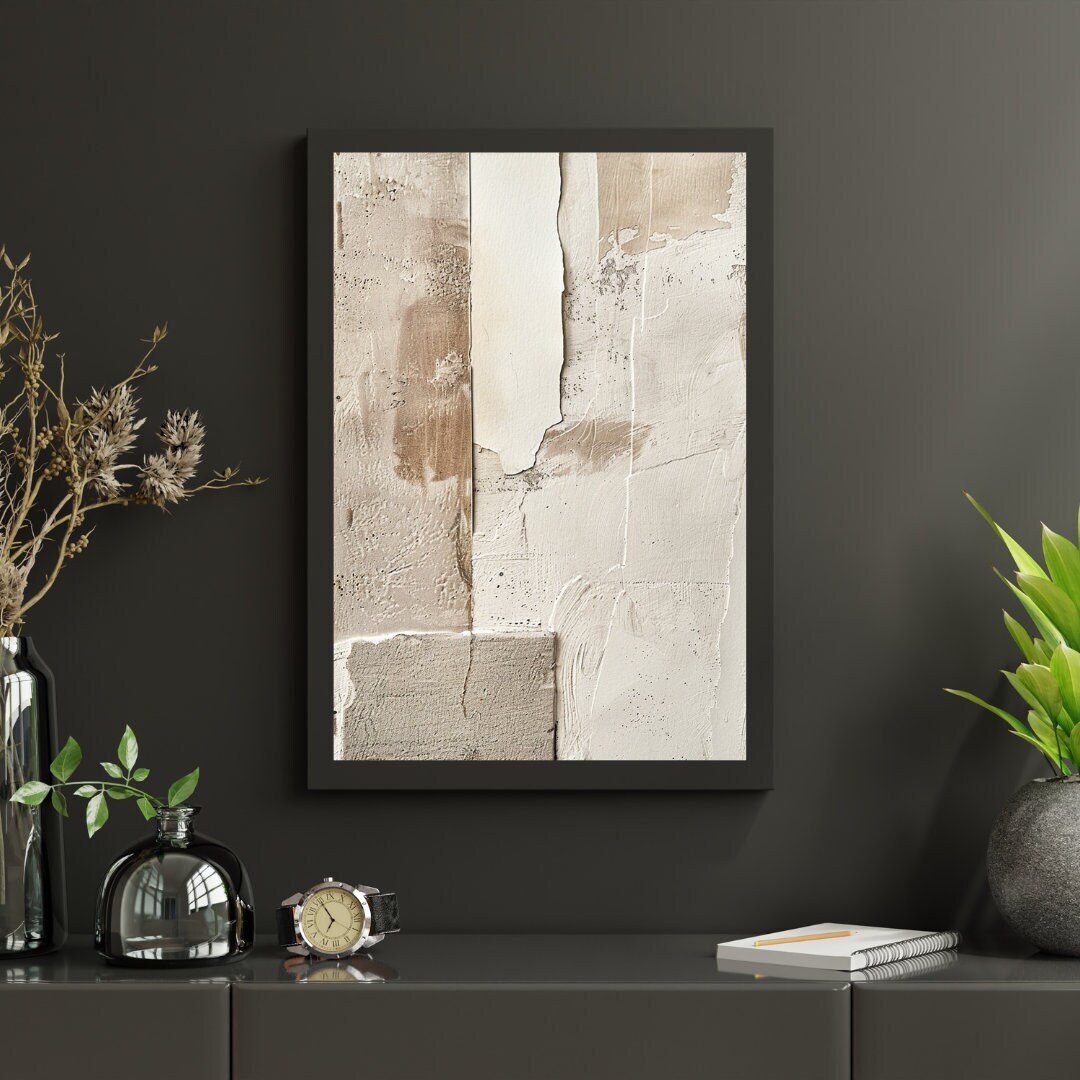 Japandi-inspired Abstract Art Print | Modern Neutral Wall Decor ...