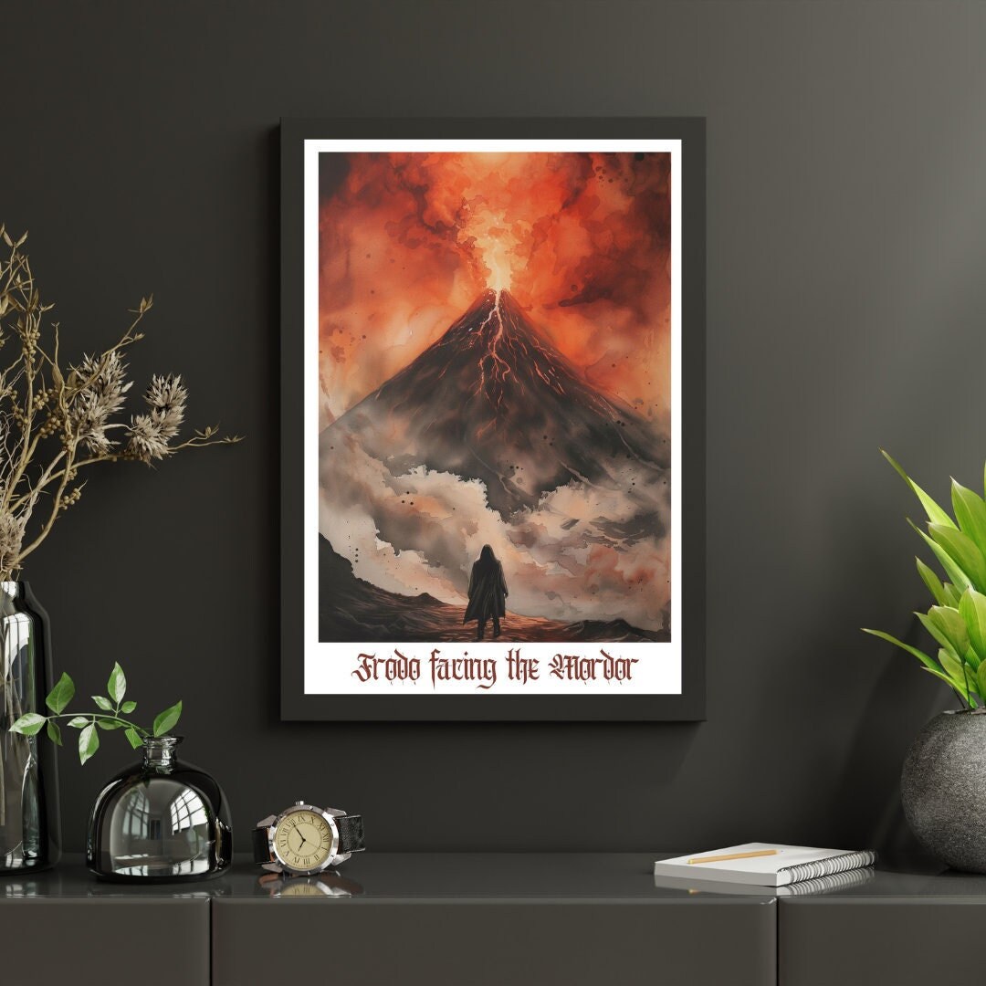 Frodo and Mount Doom Poster Epic Lord of the Rings Journey Art Mordor ...