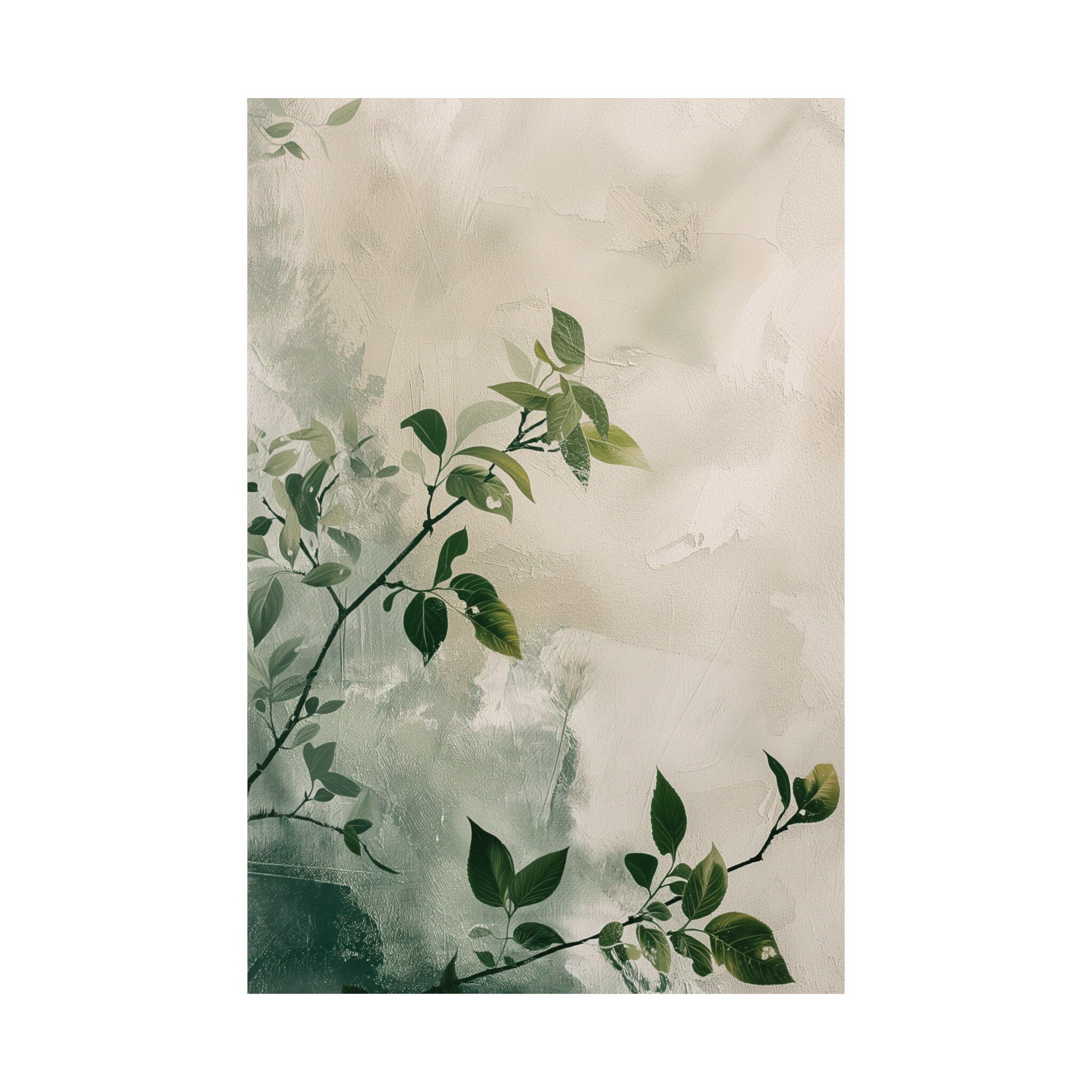 Green Japandi Wall Art - Zen Garden Poster, Japanese Fine Art With ...