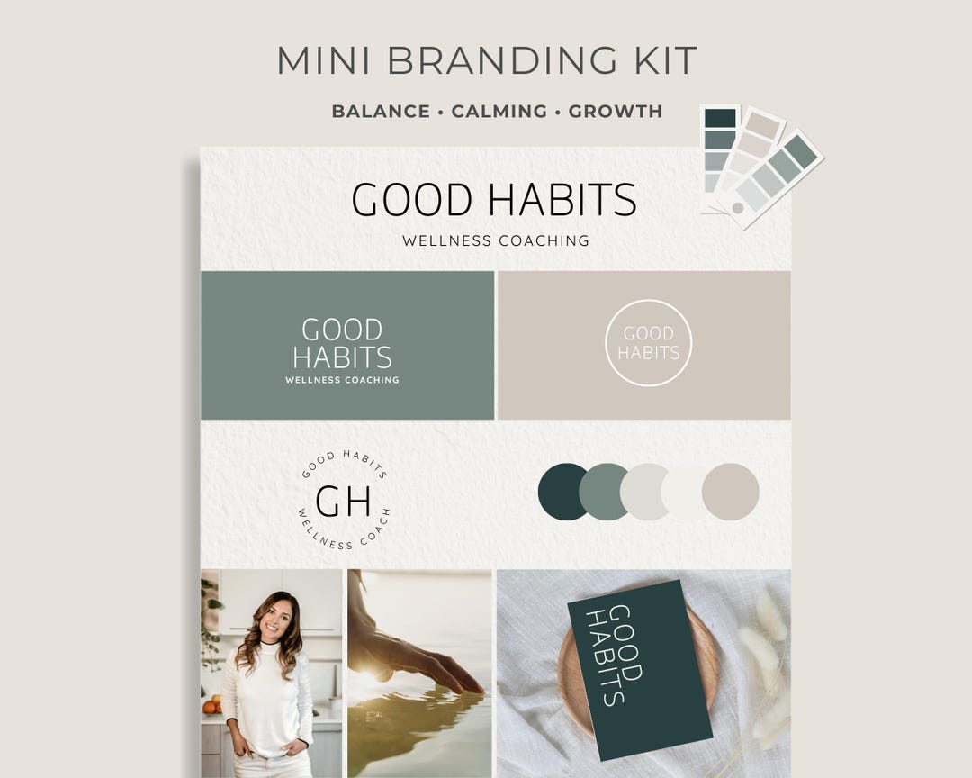 Green Branding Kit, Life Coach Brand Kit, Brand Identity Kit, Small ...