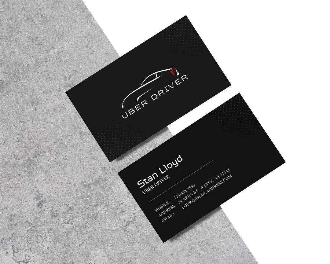 Uber Business Card, Lyft Business Card, Taxi Business Card, Uber ...