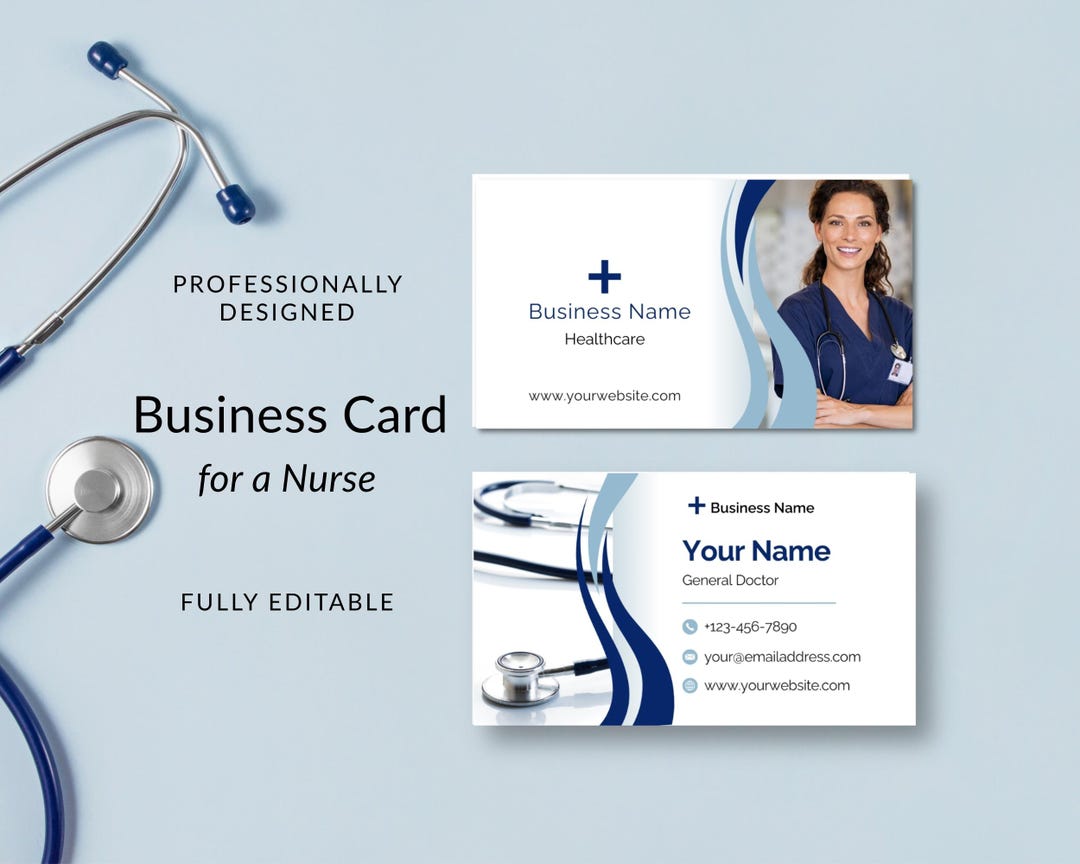 Nurse Business Card, Business Card for Clinic, Medical Business Card ...