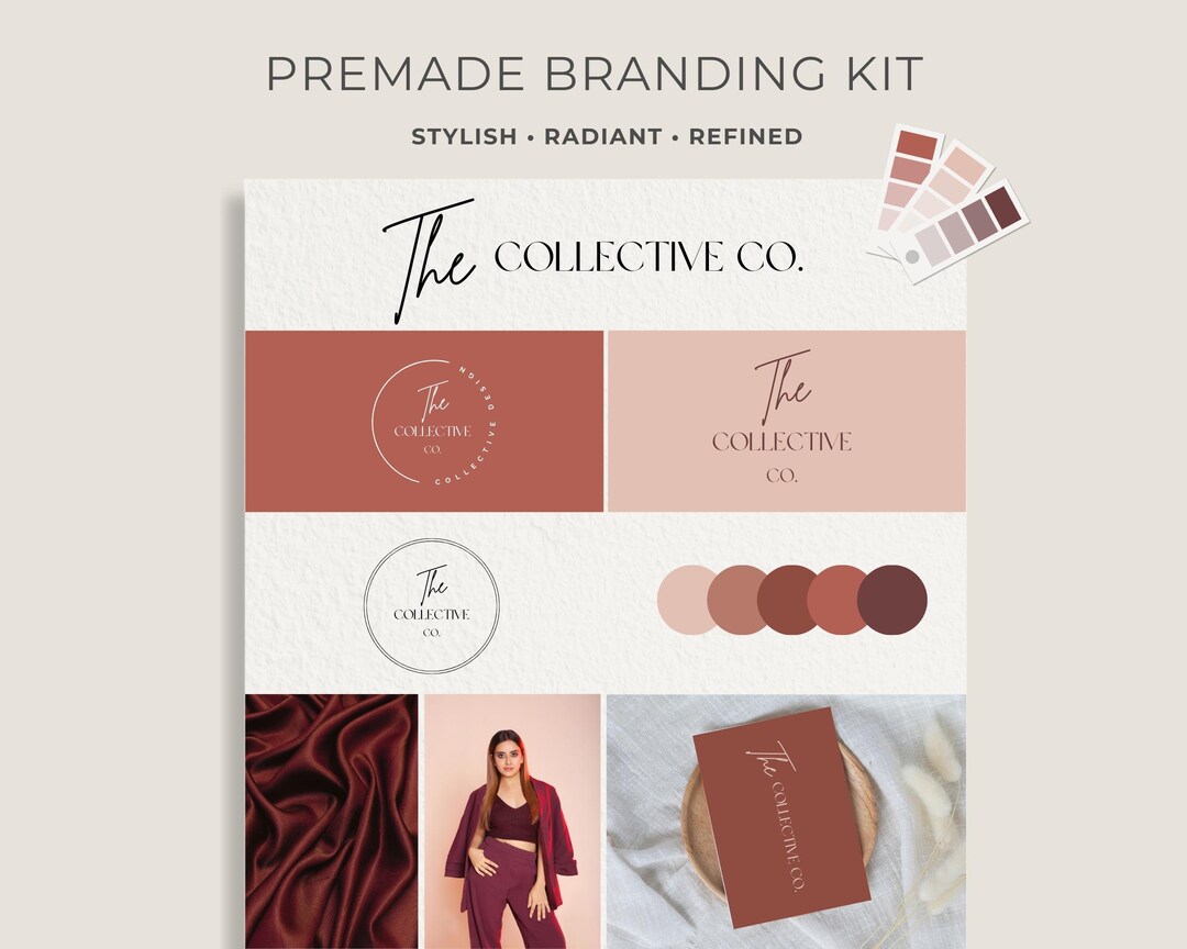 Red Brand Kit, Complete Brand Kit, Mini Branding Kit, Business Branding ...