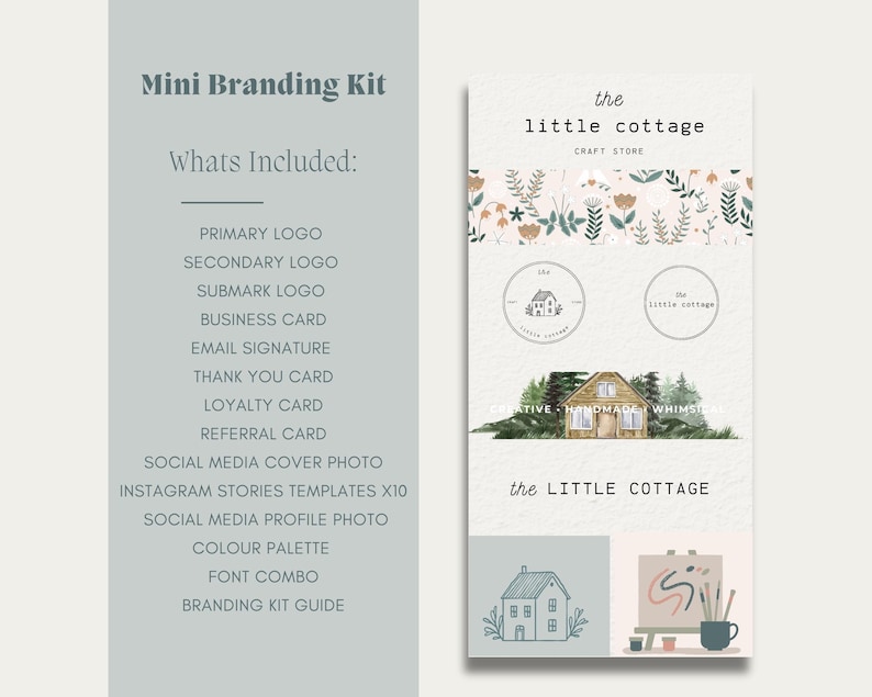 Cottage Core Branding Kit: Small Business Brand Design (canva Template ...
