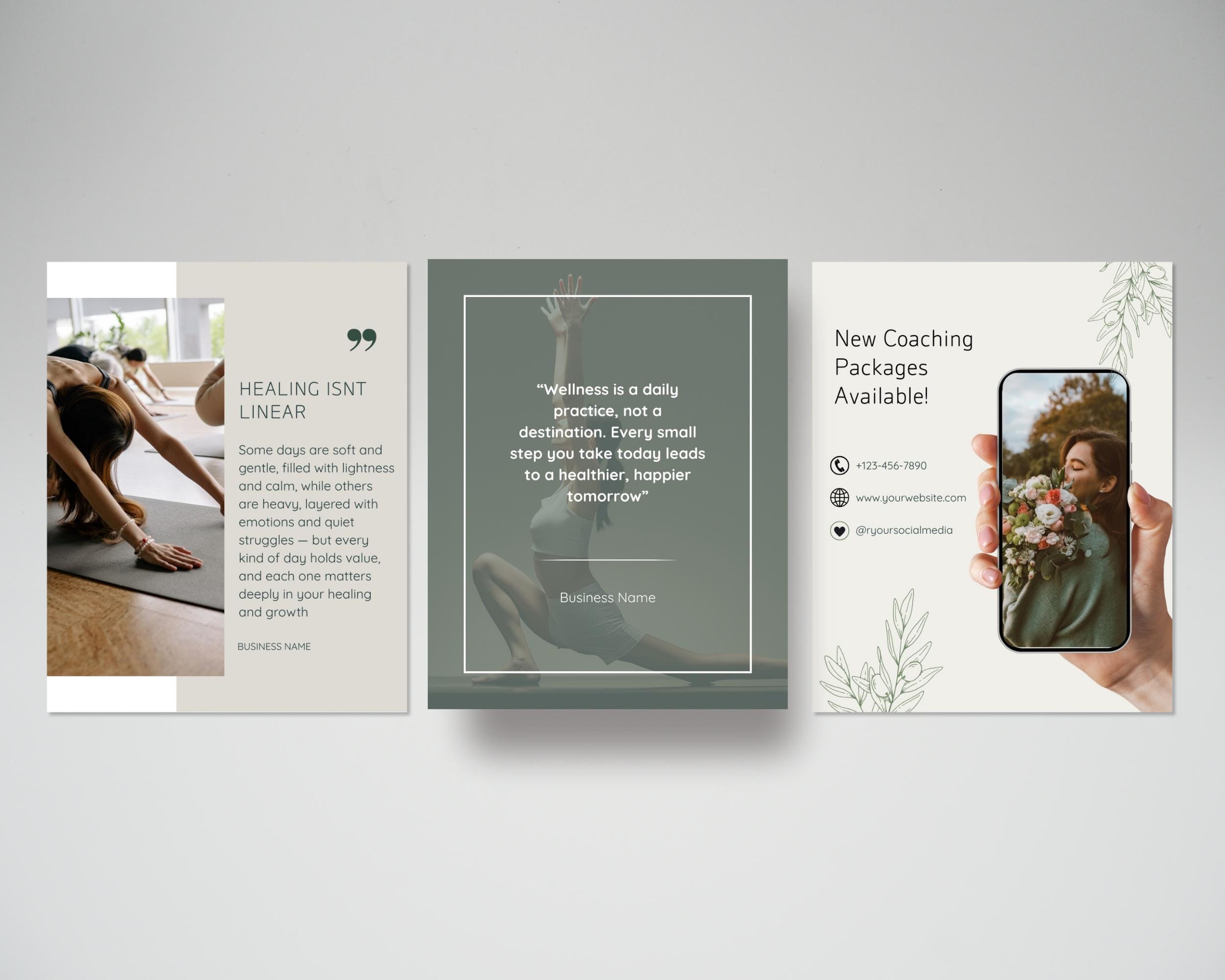 Wellness Instagram Templates: 50+ Social Media Kit (digital Download ...