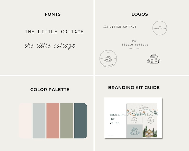 Cottage Core Branding Kit: Small Business Brand Design (canva Template ...