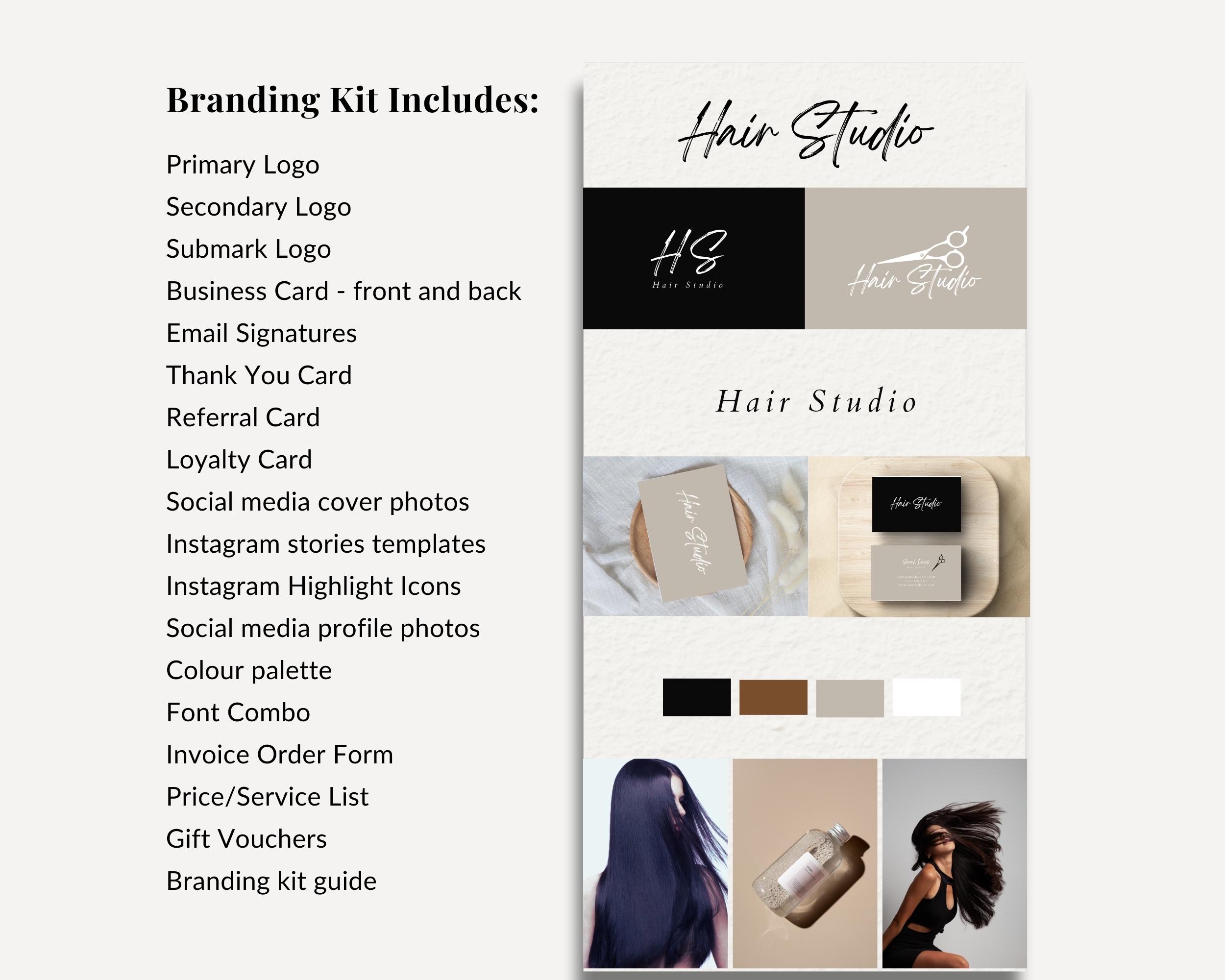 Hair Branding Kit Template, Brand Identity Kit, Branding Package Kit ...