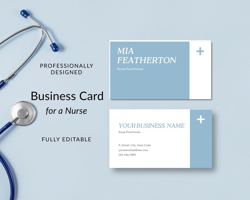 Nurse Business Card, Doctor Business Card, Business Card for Clinic ...