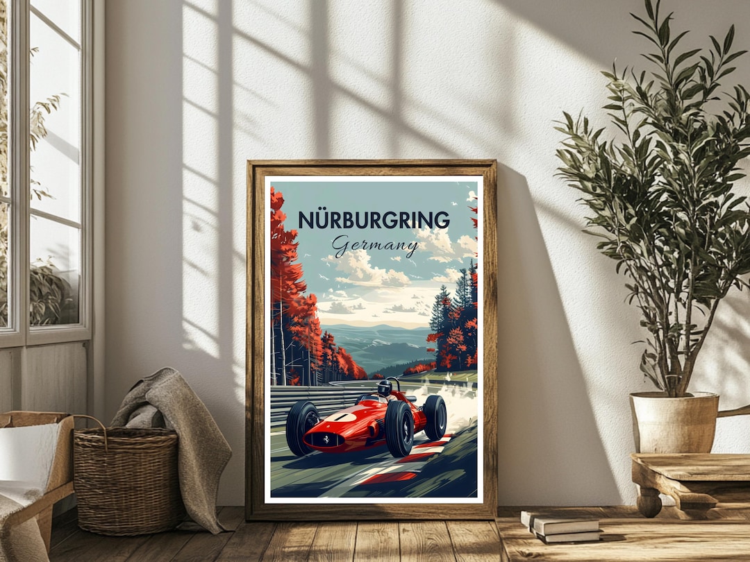 Nurburgring F1 Race Track Print - Vintage Formula 1 Grand Prix Racing ...